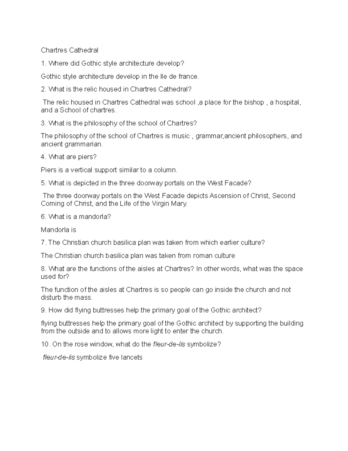 Assignment 44 - Chartres Cathedral Where did Gothic style architecture ...