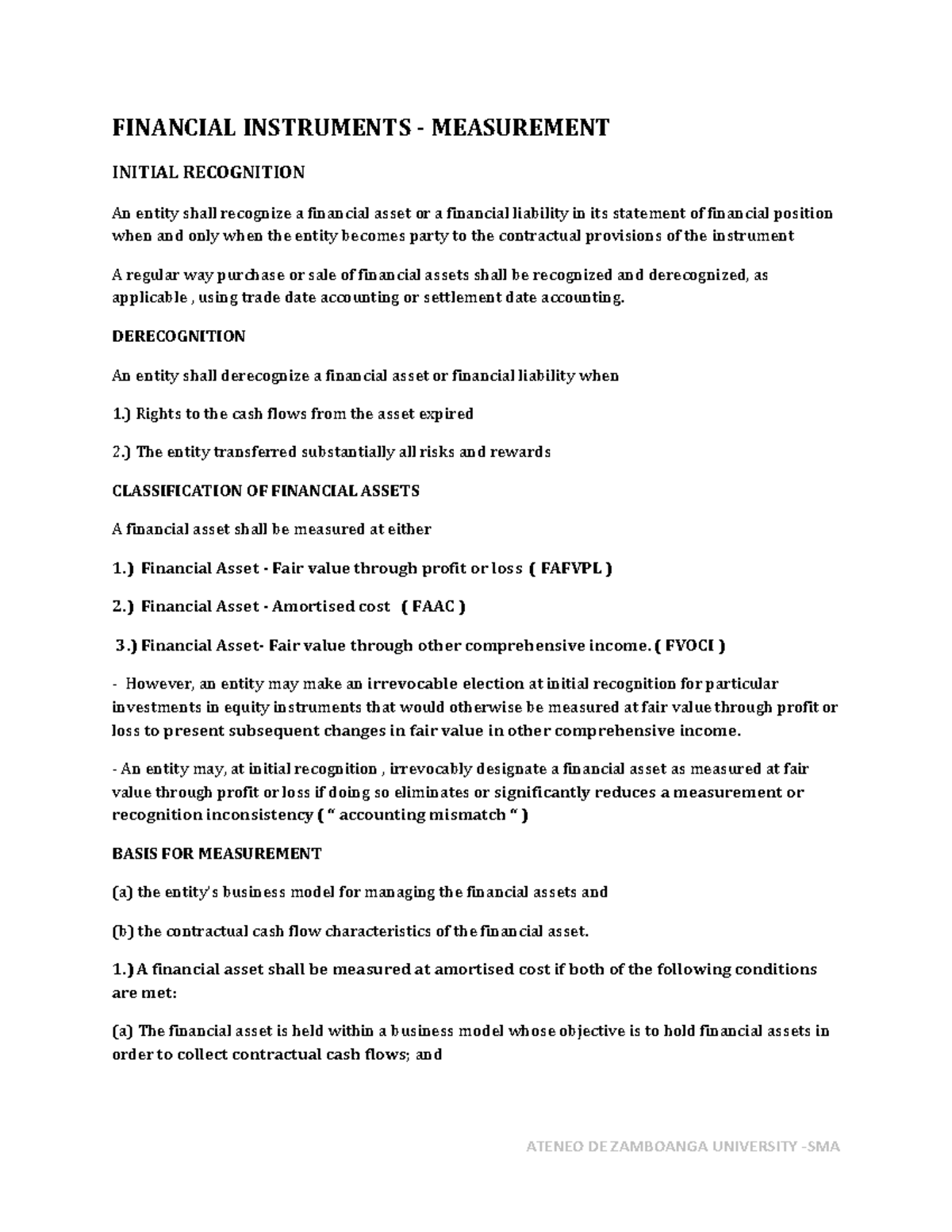 Classification of Financial Assets (FIN 101): Understanding Measurement ...