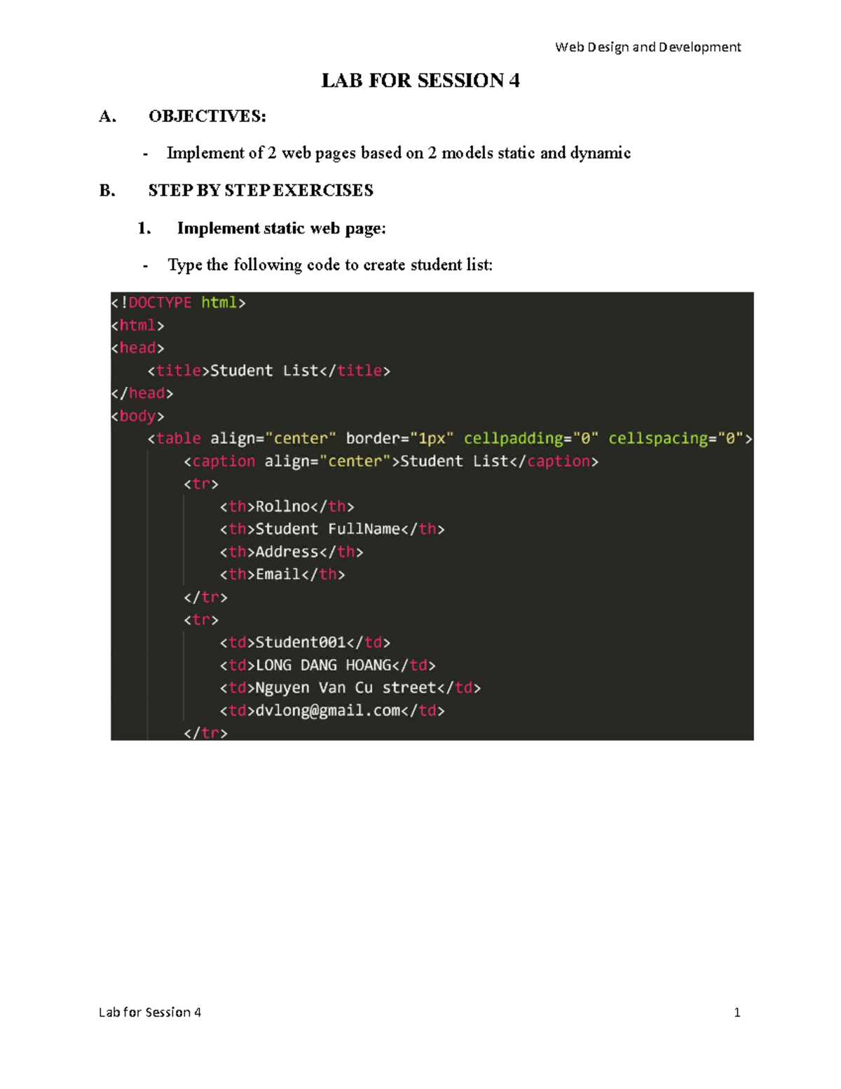 Web Design and Development LAB (Session 4) - PHP Exercises - Studocu
