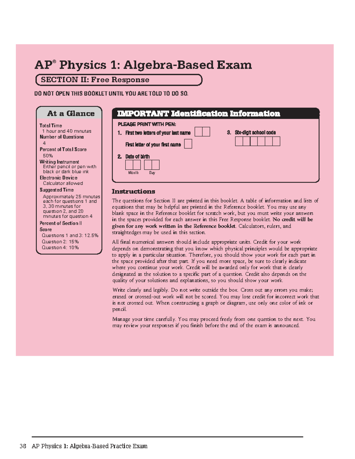AP Physics 1: Practice Exam - Free Response Questions (FRQ) Solutions ...