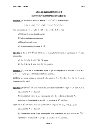 GUIA6-2023 - GUIA 6 ALGEBRA LINEAL - ALGEBRA LINEAL 2023 Página 1 GUÍA DE EJERCITACIÓN Nº 6 ...