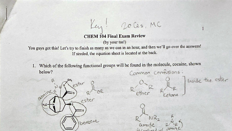 Chem 104 Final Exam Review Key: Practice Questions & Answers - Studocu