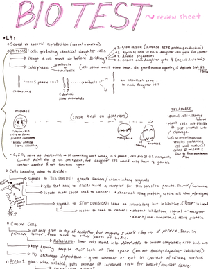 BIOL 101 Final Exam Study Guide - BIOL 101: Introductory Biology Final Exam Study Guide Your ...