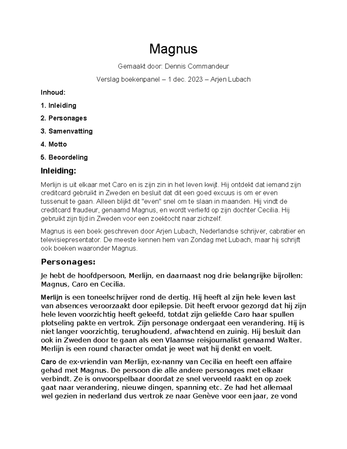 Boekverslag over 'Magnus' van Arjen Lubach - Analyse & Beoordeling ...