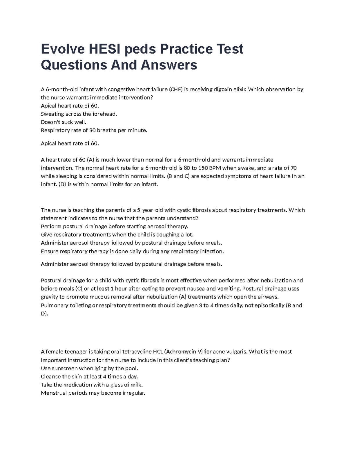 HESI 2024: Essential Practice Questions and Answers for Nursing Exam ...