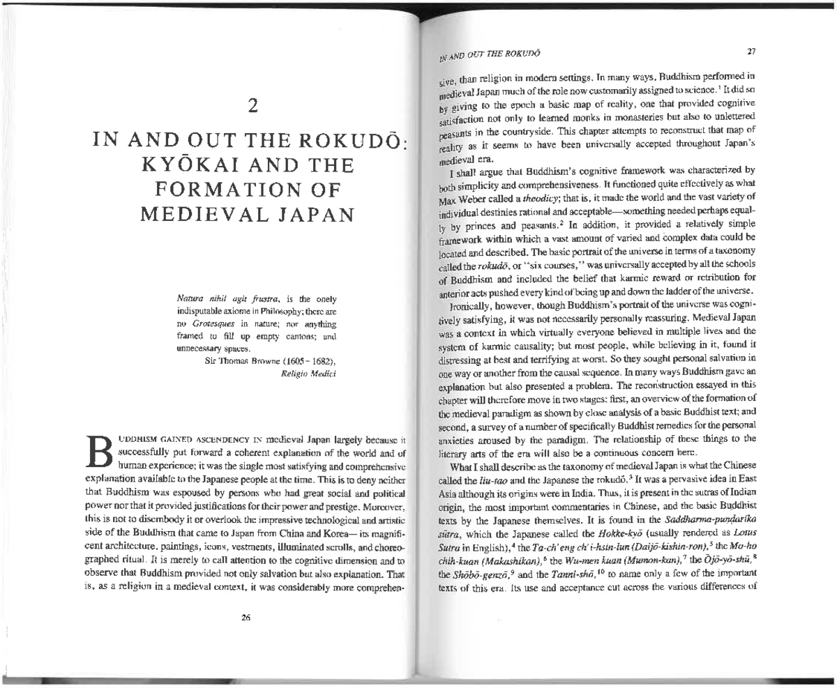 Final Exam Study Guide: Understanding the Rokudō in Medieval Japan ...