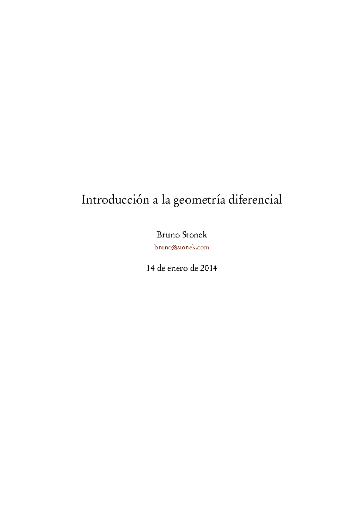 Notas de Geometría Diferencial - Introducción y Conceptos Clave - Studocu