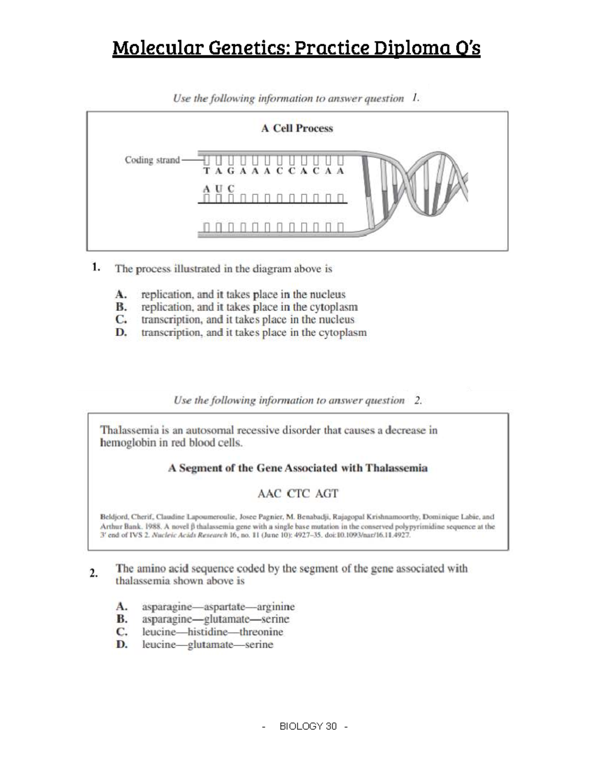 Diploma Practice Q's - its good - Key: 1. C 2. D 3. A 4. B 5. D NR1. 3412 6. B 7. D 8. B 9. D 10 ...