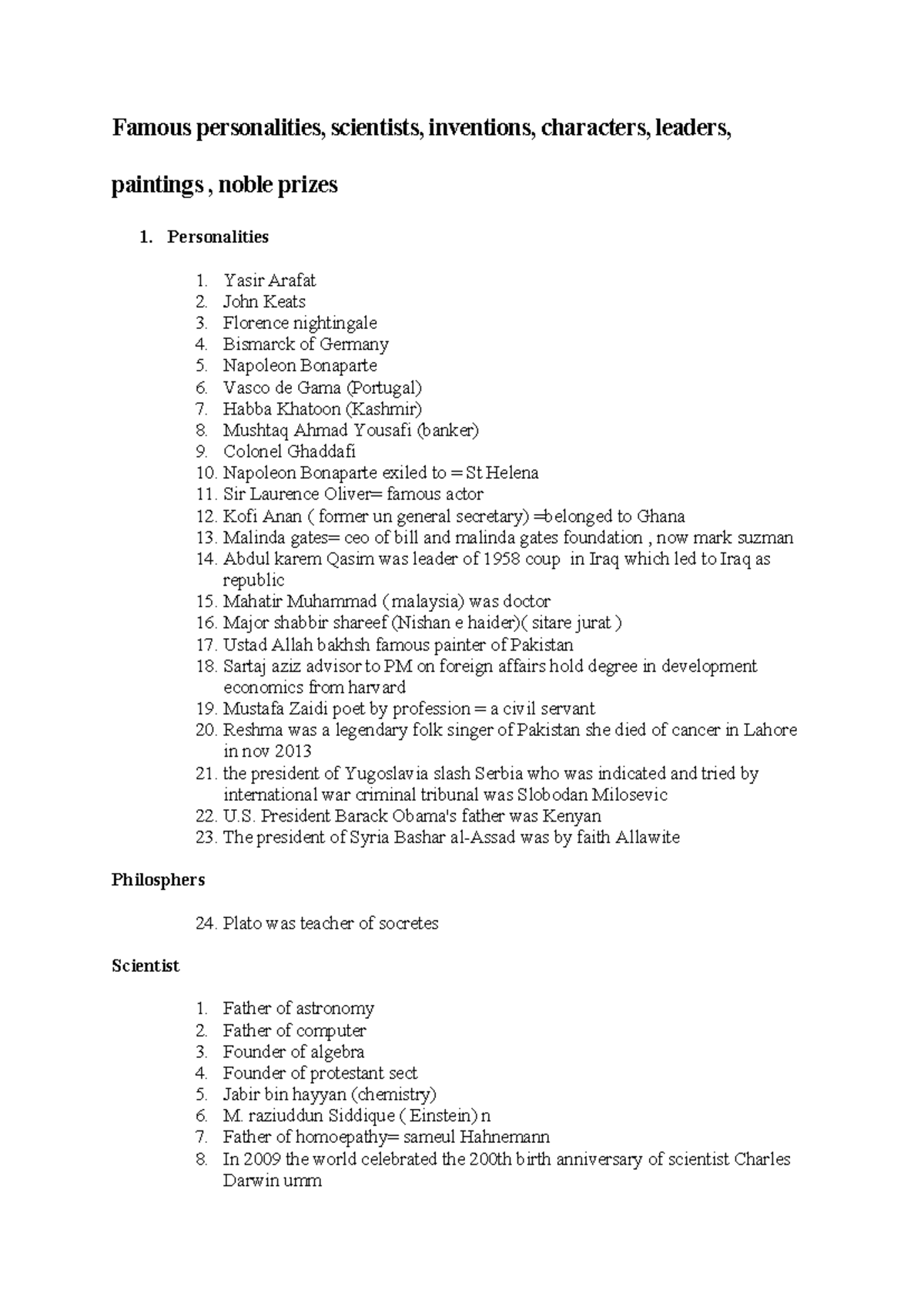 Famous Personalities, Scientists, and Inventions: A Comprehensive ...