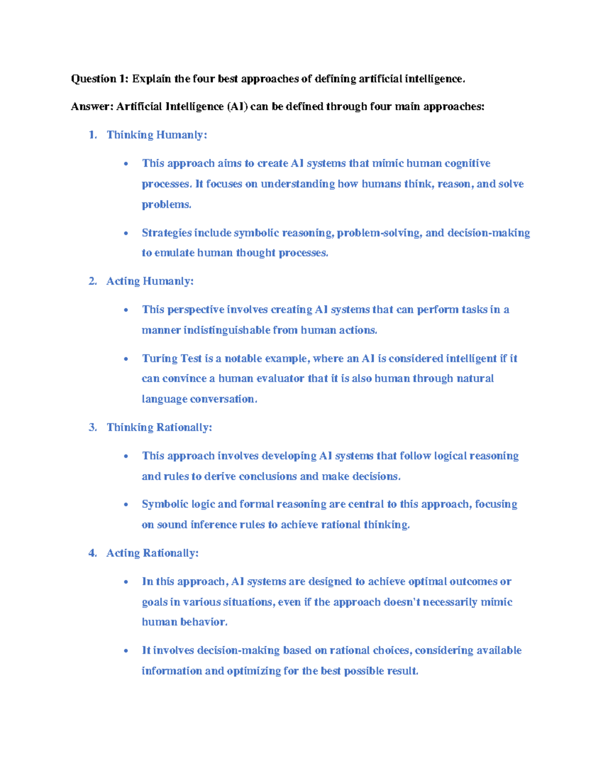 AI PP Combined - Worked-Out Answers for AI Past Paper Questions - Studocu