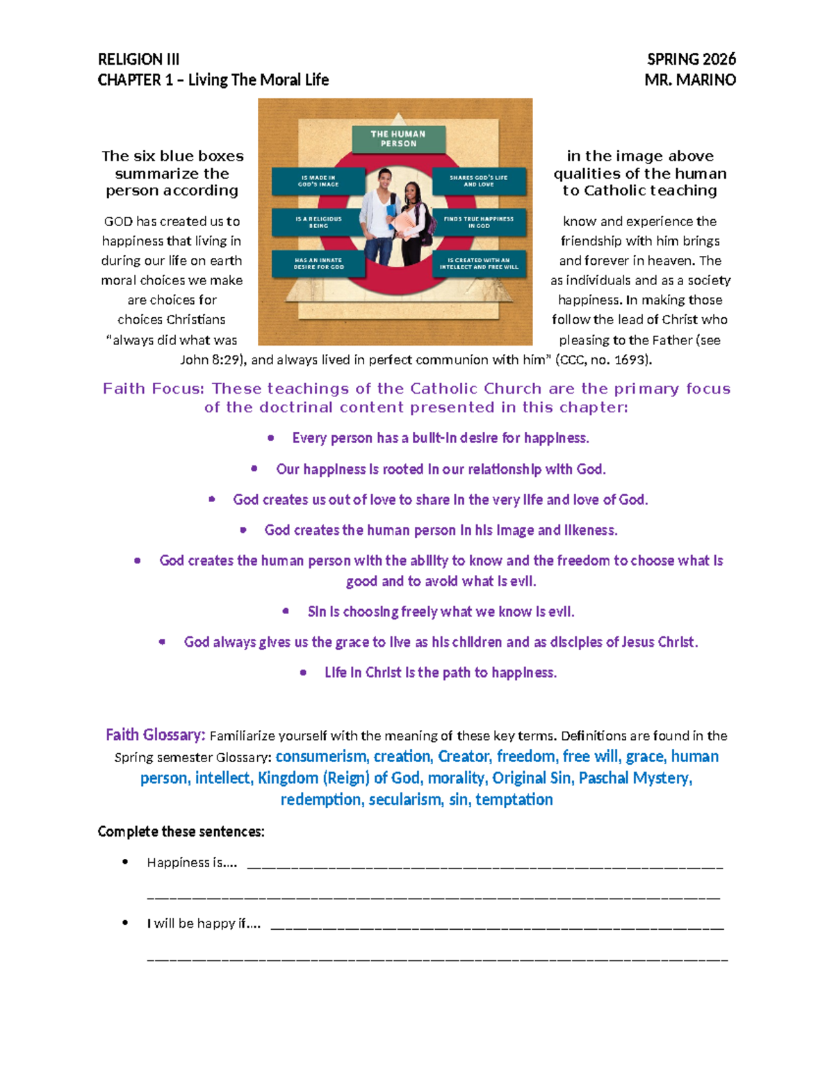 REL III Chapter 1: Living the Moral Life - Pursuit of Happiness ...