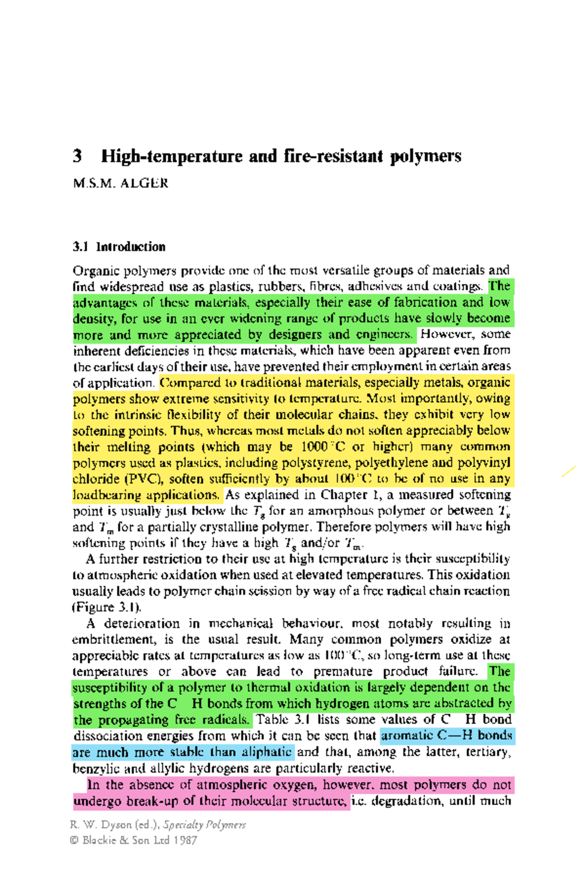 High-Temperature & Fire-Resistant Polymers: Unit I Overview - Studocu
