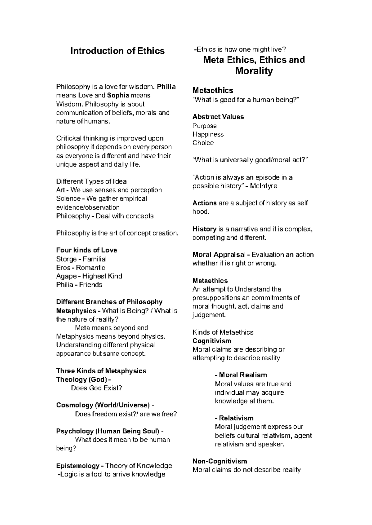 Ethics-Midterm Reviewer - Introduction of Ethics Φ Philosophy is a love ...