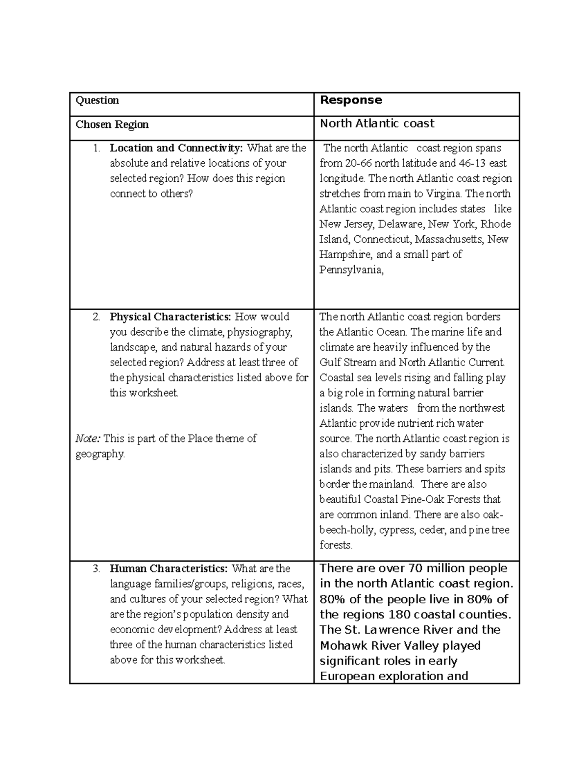 Geography 101: Week 1 Worksheet - Understanding the North Atlantic ...