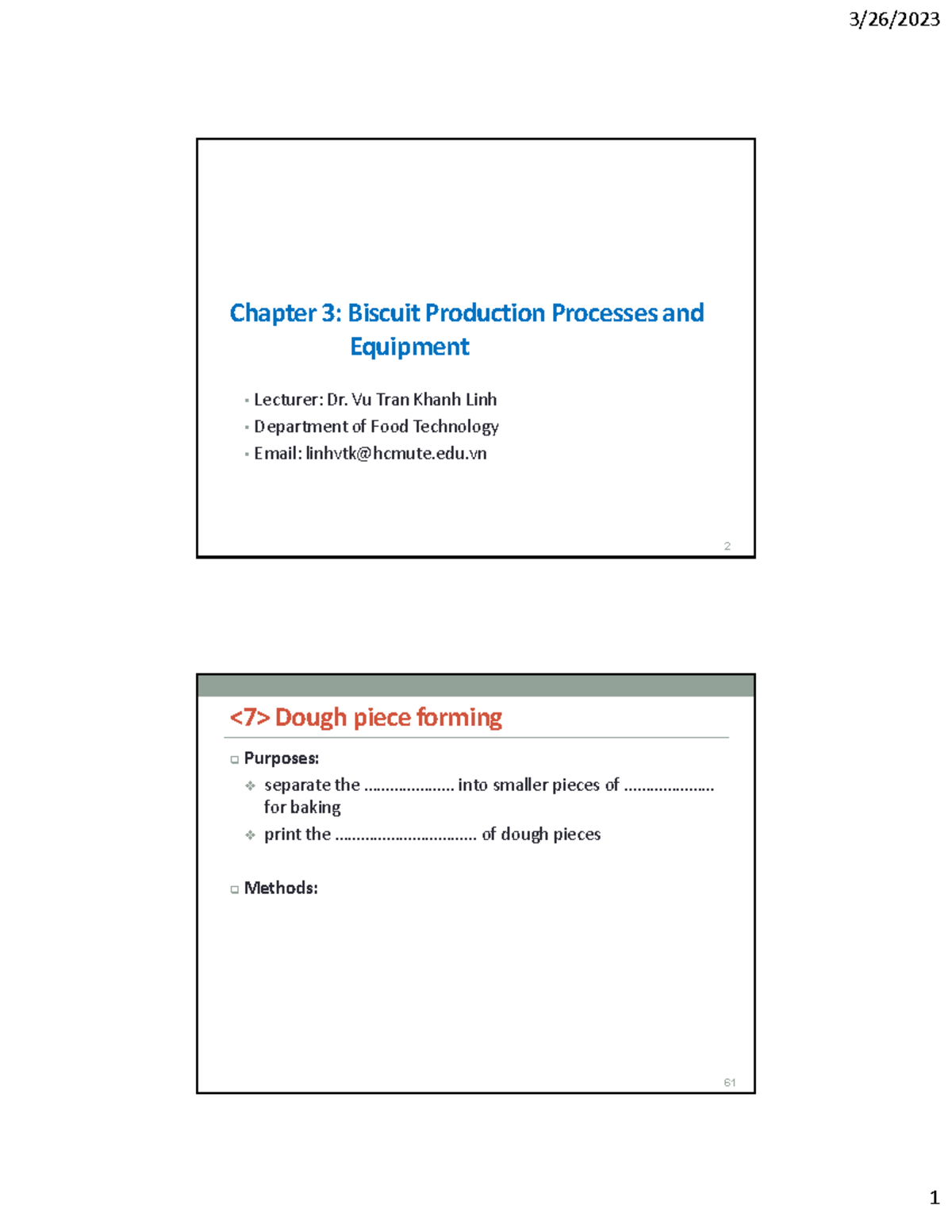 BCP C3 - Chapter 3: Biscuit Production Processes & Equipment - Studocu