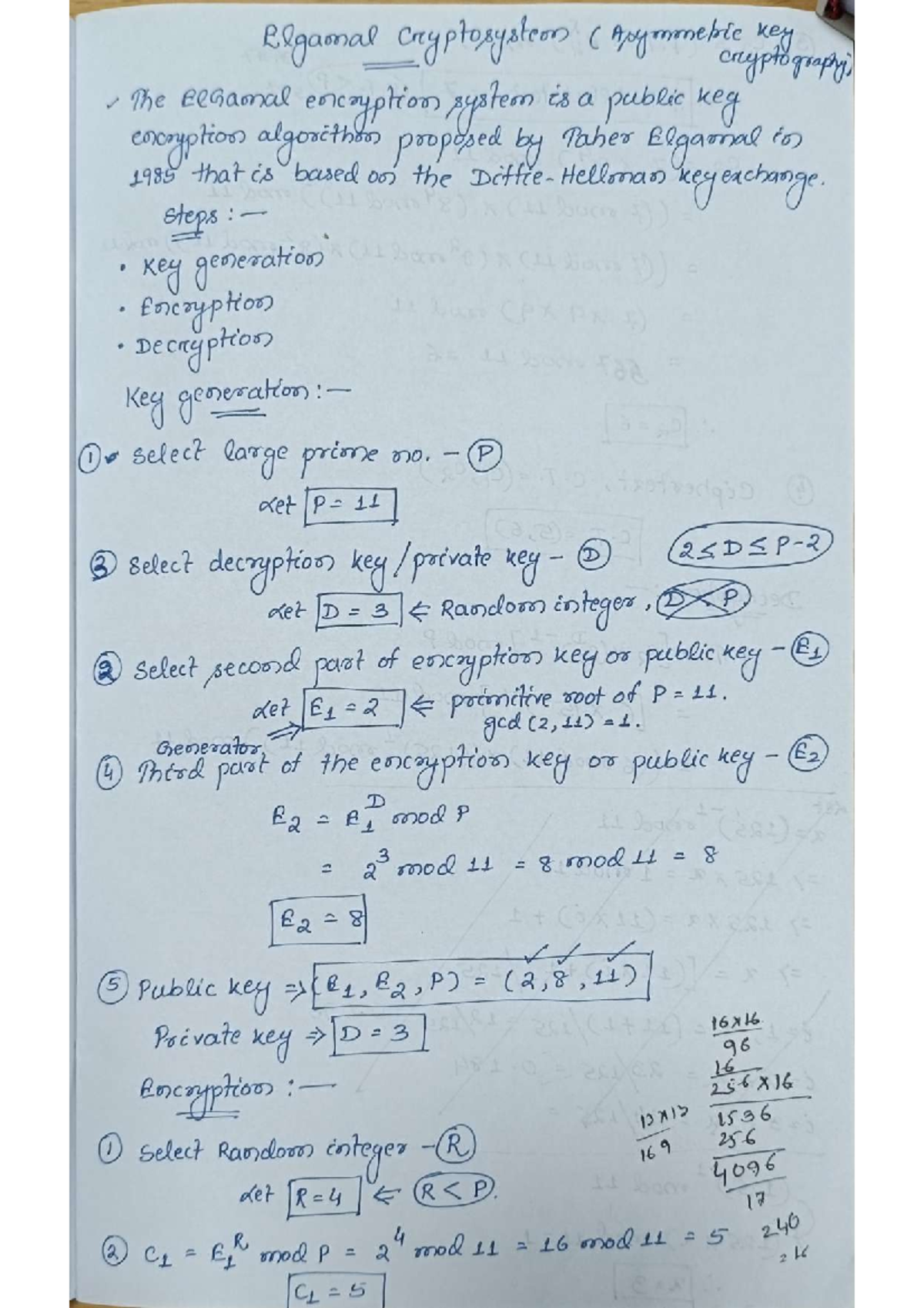 Chapter 5: ElGamal Cryptosystem in Public Key Cryptography - Studocu