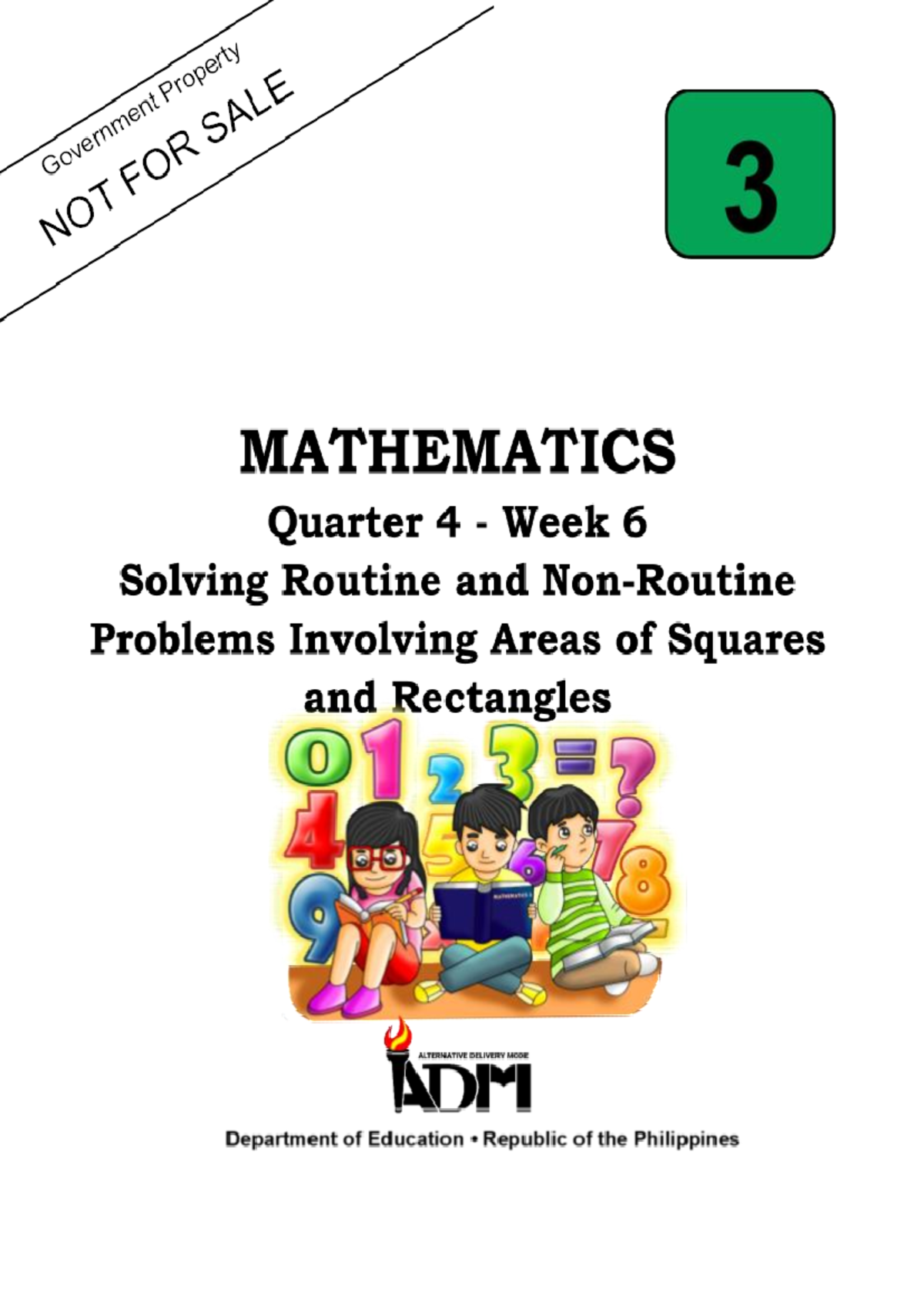Math3 Q4 W6: Solving Routine & Non-Routine Area Problems of Squares & Rectangles - Studocu