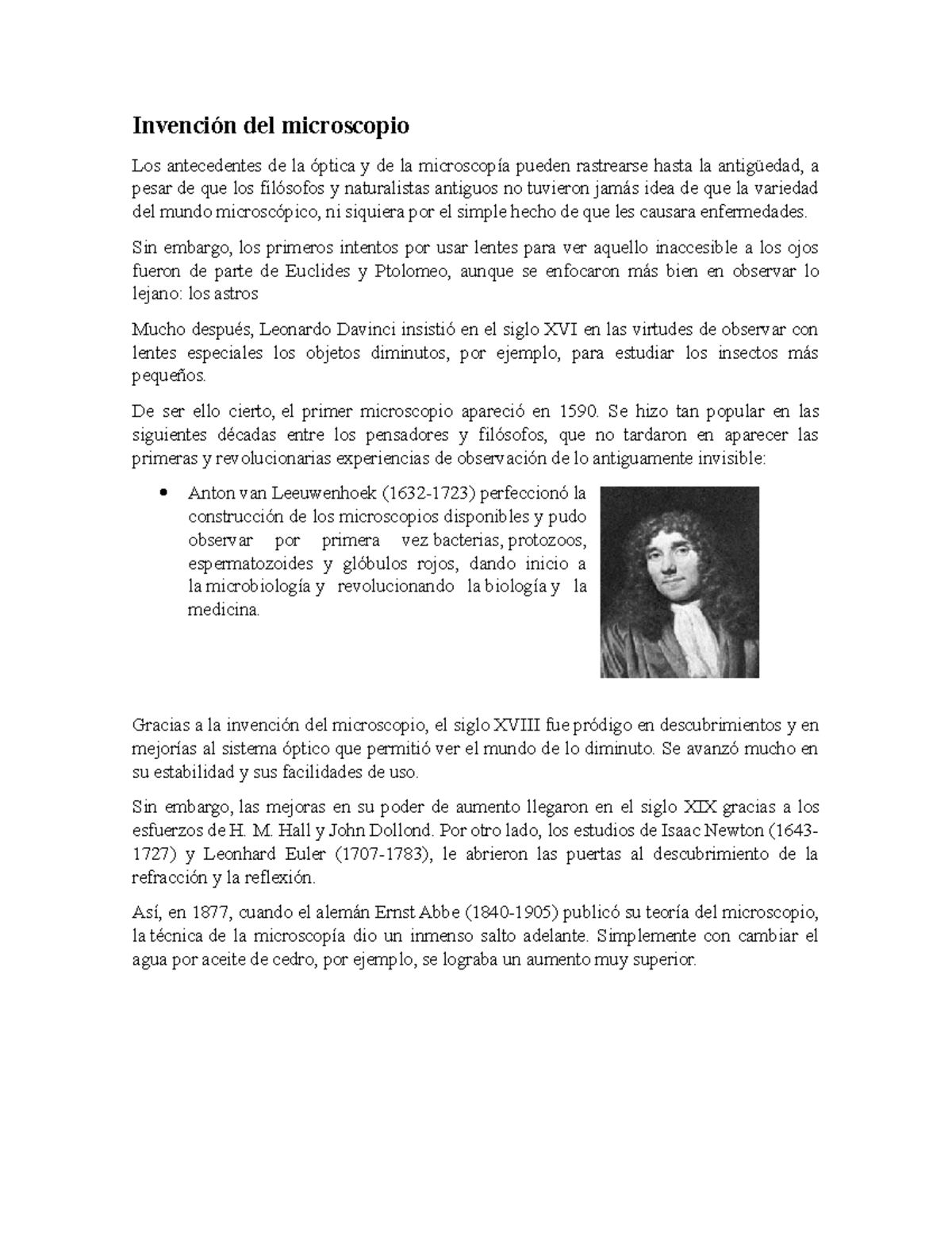 Invencion DEL Microscopio - Invención del microscopio Los antecedentes ...