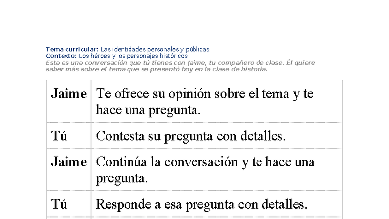 Actividad 11: Conversación sobre Identidades Personales y Públicas ...