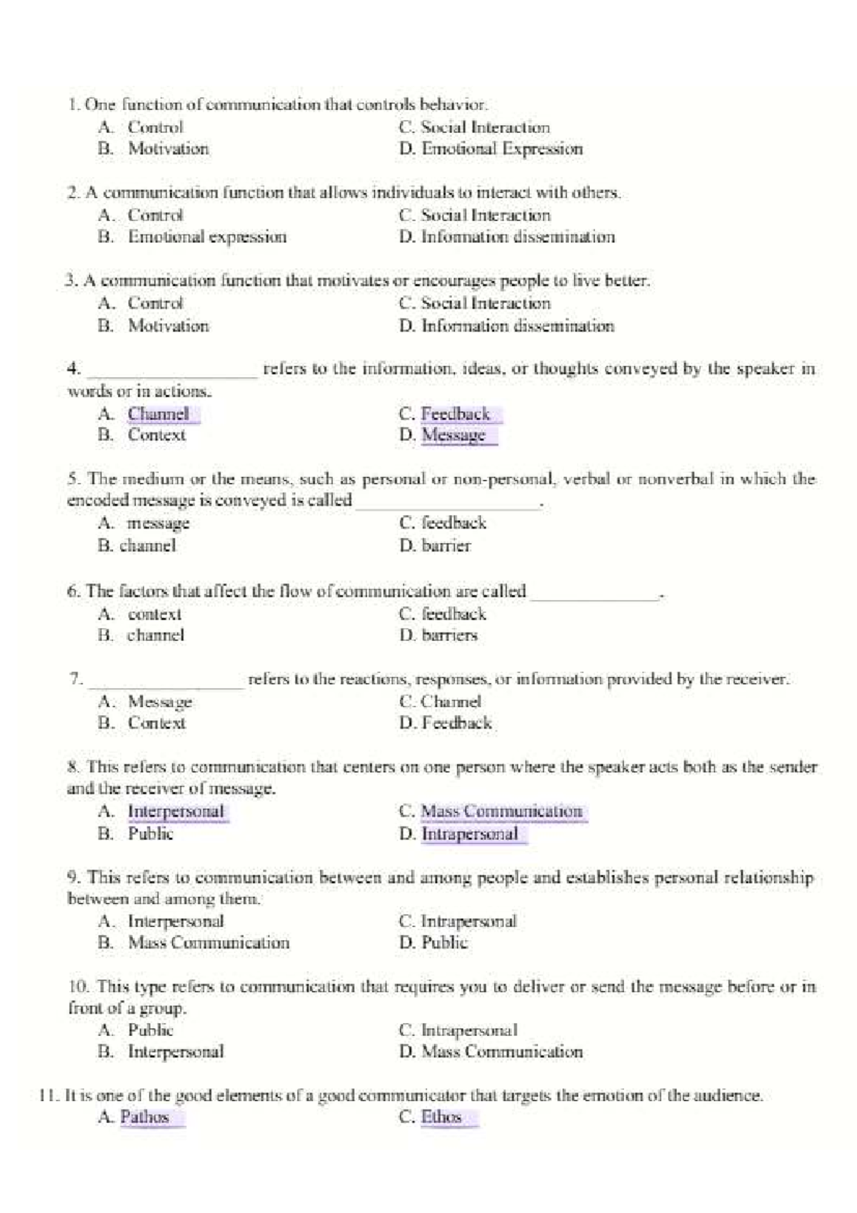 Oral Communication Functions and Barriers - ORAL COM - Studocu