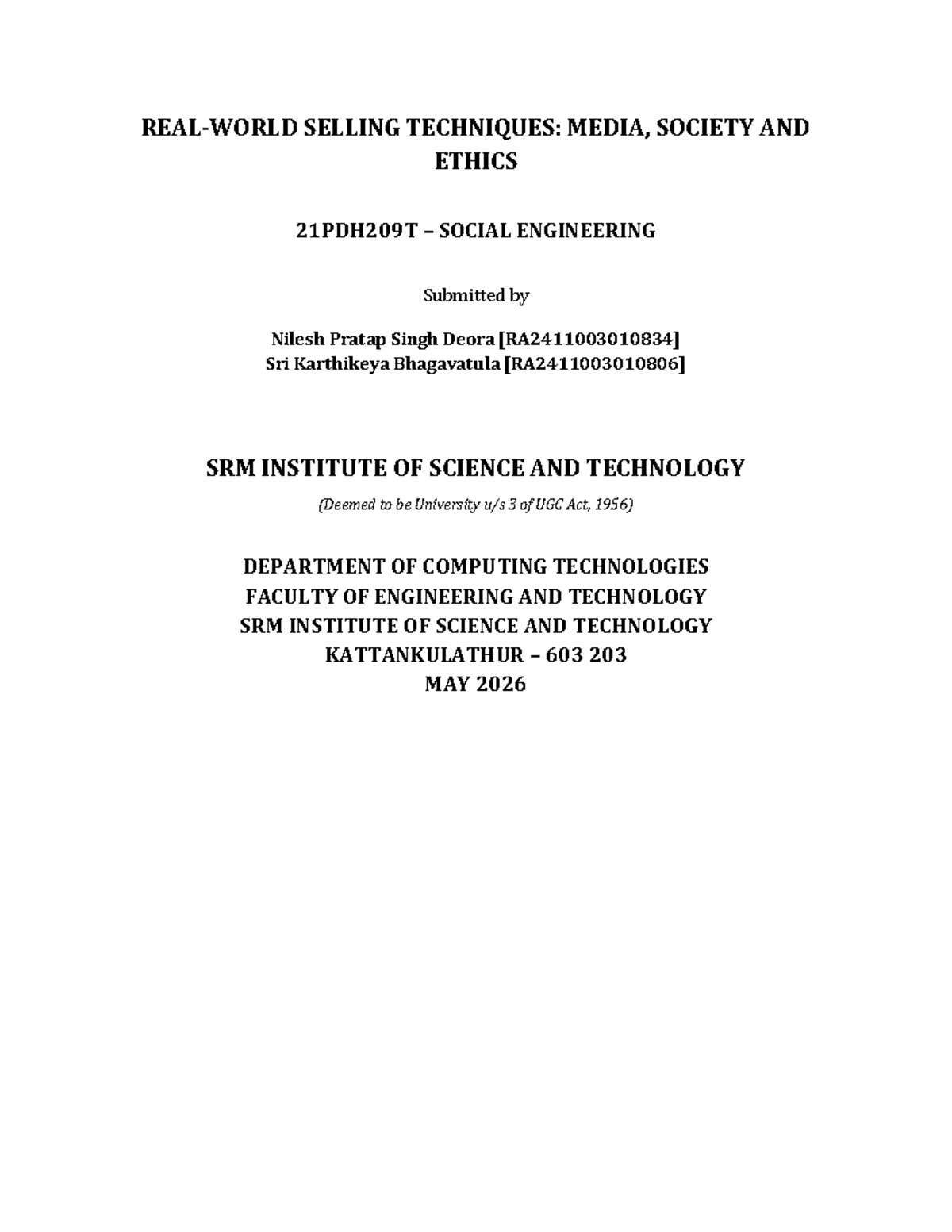 Selling Techniques and Ethics in Media: A Case Study 21PDH209T - Studocu
