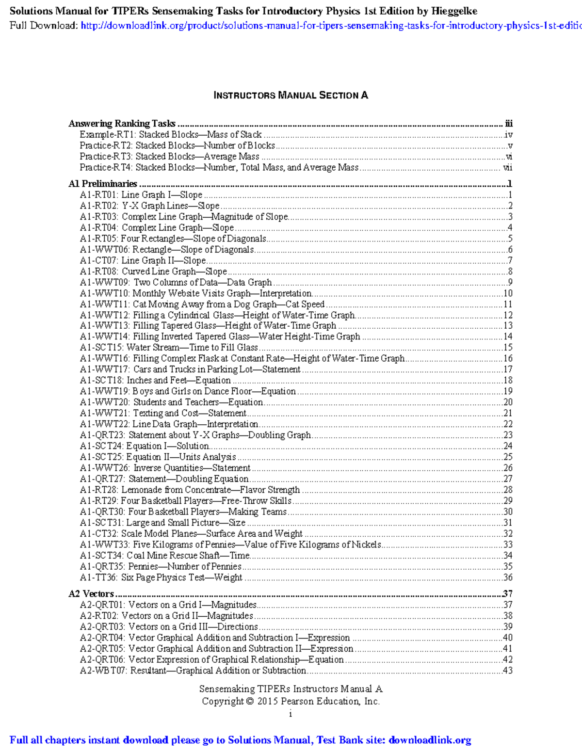 Solutions Manual: Sensemaking Tasks for Introductory Physics (1st Ed) - Studocu