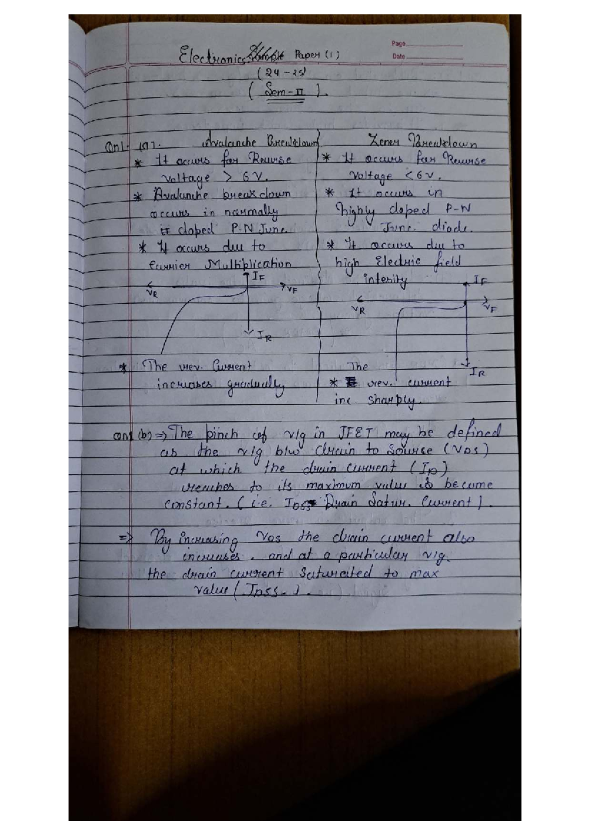 Electronics 2 Marks Questions (Sem I & II) - Comprehensive Guide - Studocu