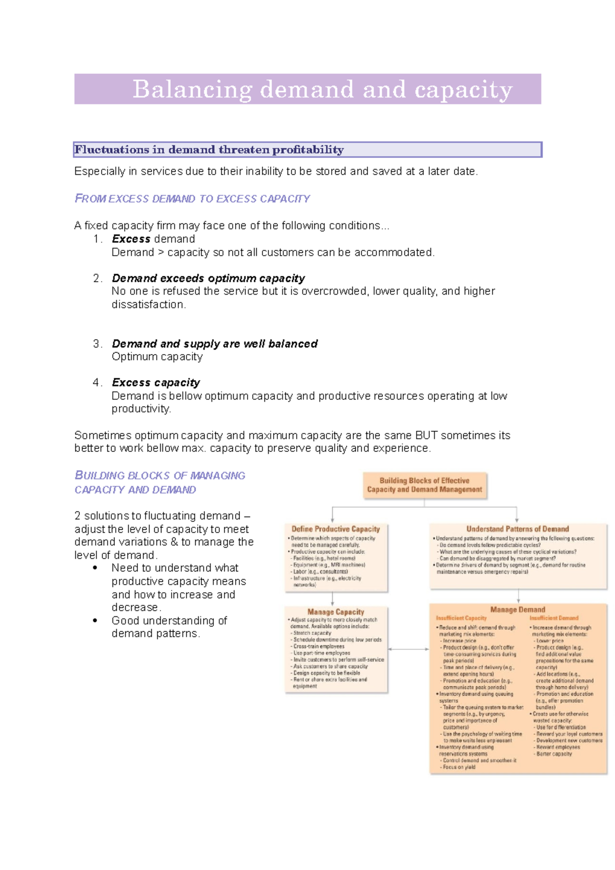 Chapter 9: Balancing demand and capacity - Balancing demand and ...