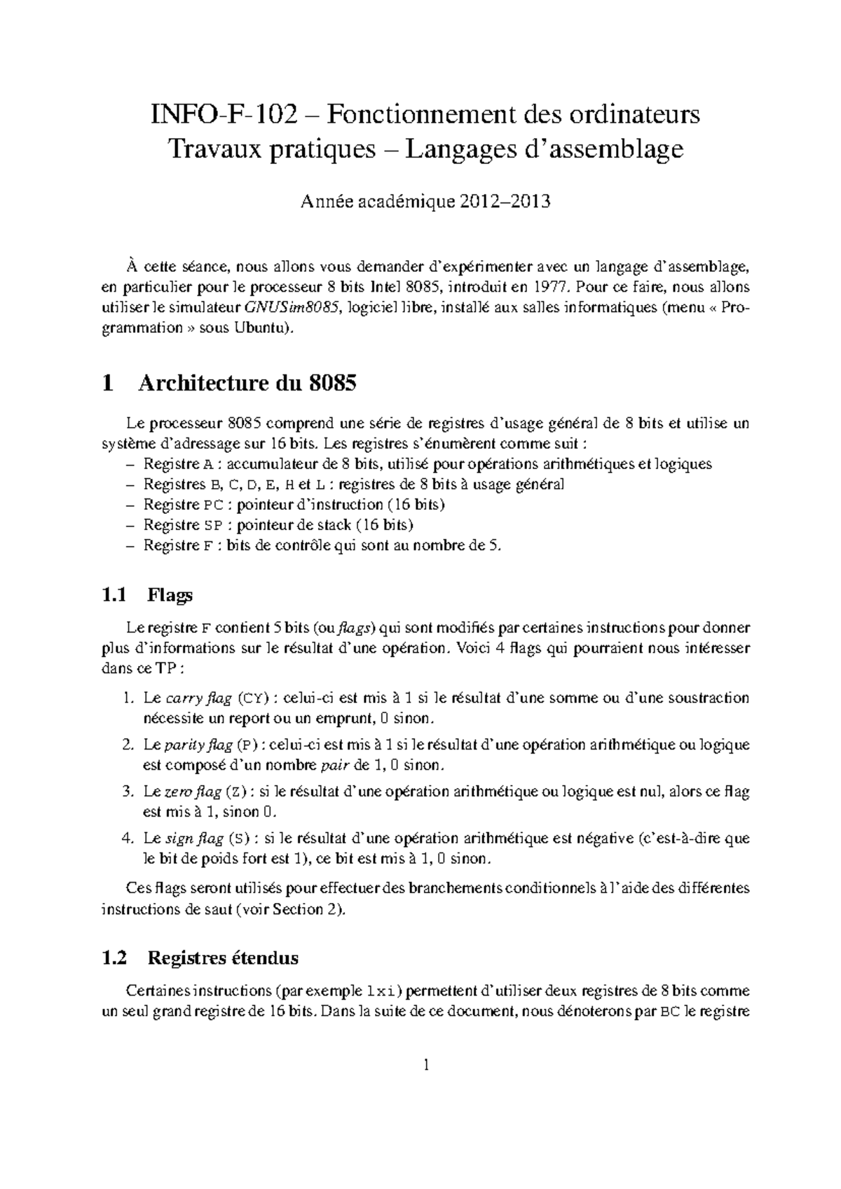 TP3 - Assembleur - Séance 3 travaux pratiques - INFO-F-102 ...