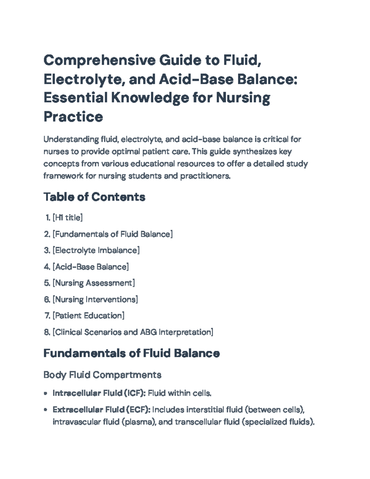 Comprehensive Guide to Fluid, Electrolyte, and Acid-Base Balance for ...