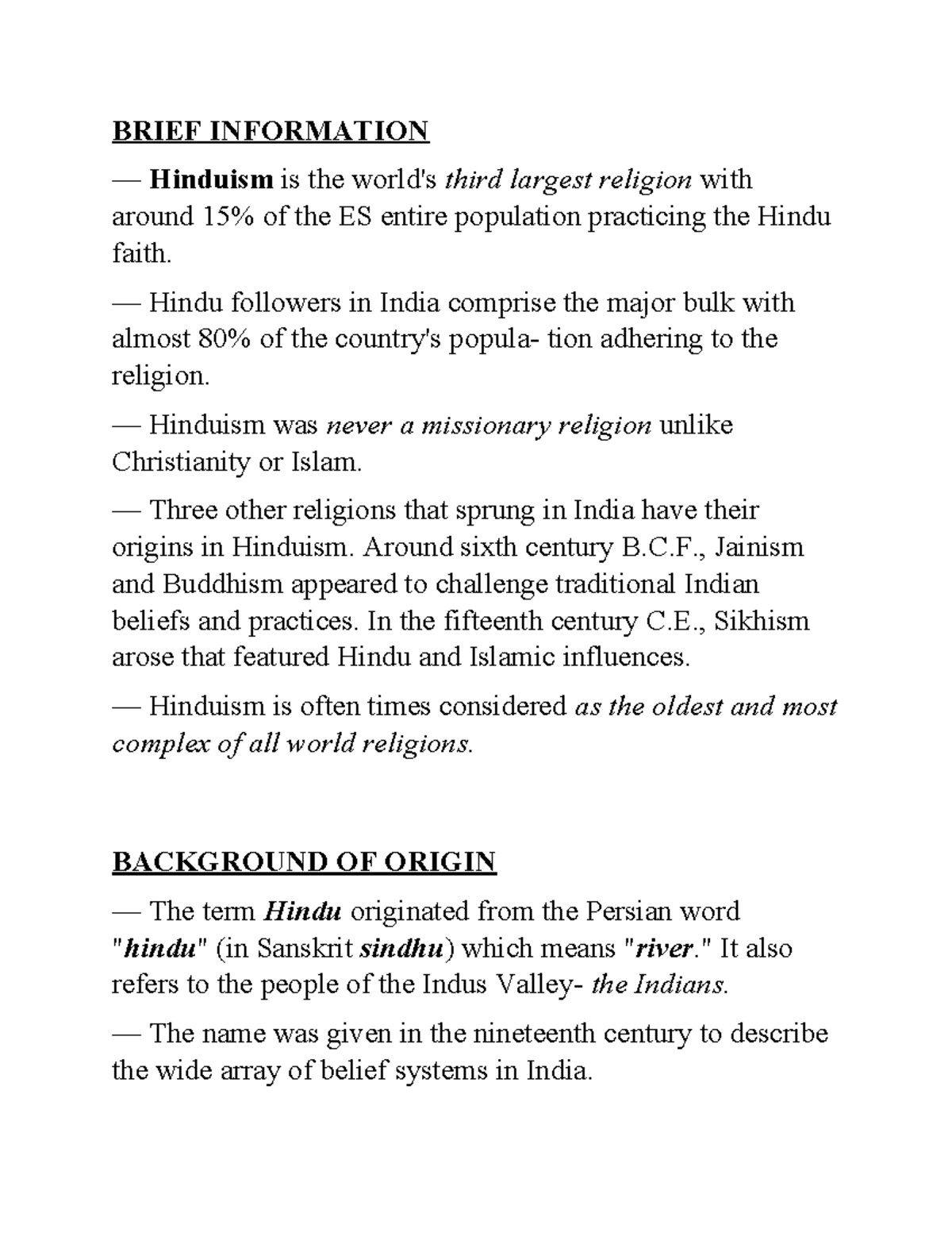 Hinduism Overview: Key Concepts and Sacred Texts (Course Code: gggg ...