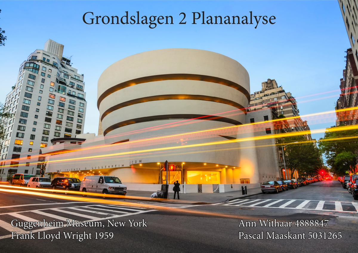 Plananalyse van het Guggenheim Museum in New York - GR2 - Studeersnel