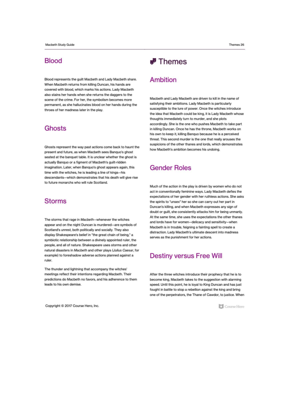 Macbeth Study Guide: Themes, Characters, and Symbolism Analysis - Studocu
