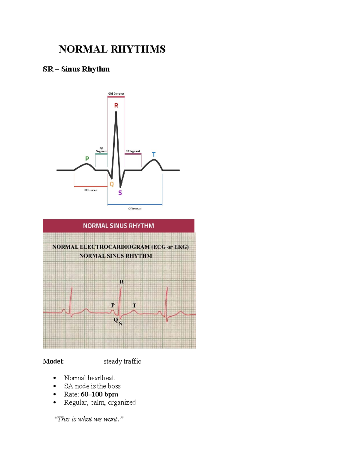EKG Notes: Understanding Normal and Abnormal Heart Rhythms - Studocu