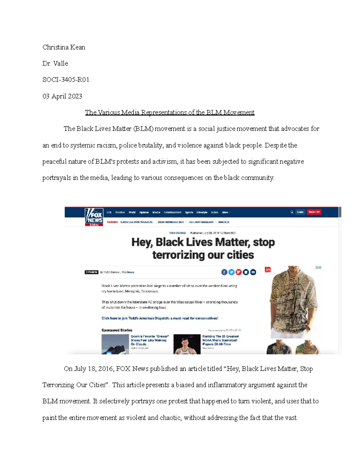 Media Journal 2: Analyzing Media Representations of the BLM Movement ...