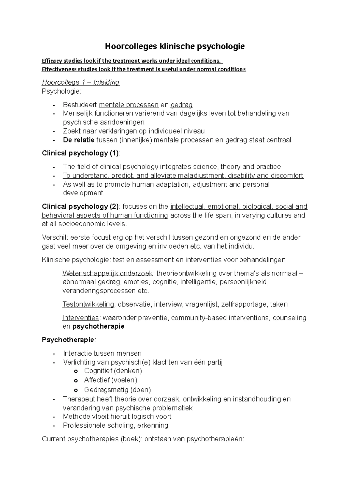 Overzicht van Schema’s en Modi in Schematherapie - Studeersnel