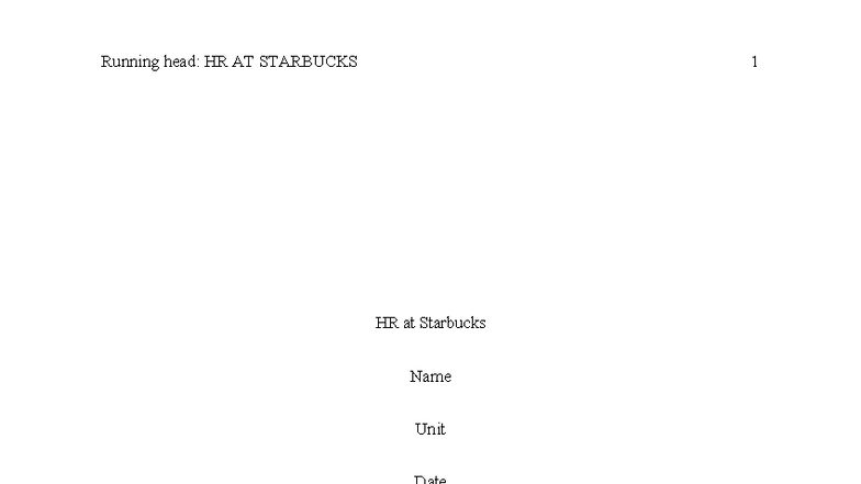 HR at Starbucks: Human Resource Management Overview - Studocu