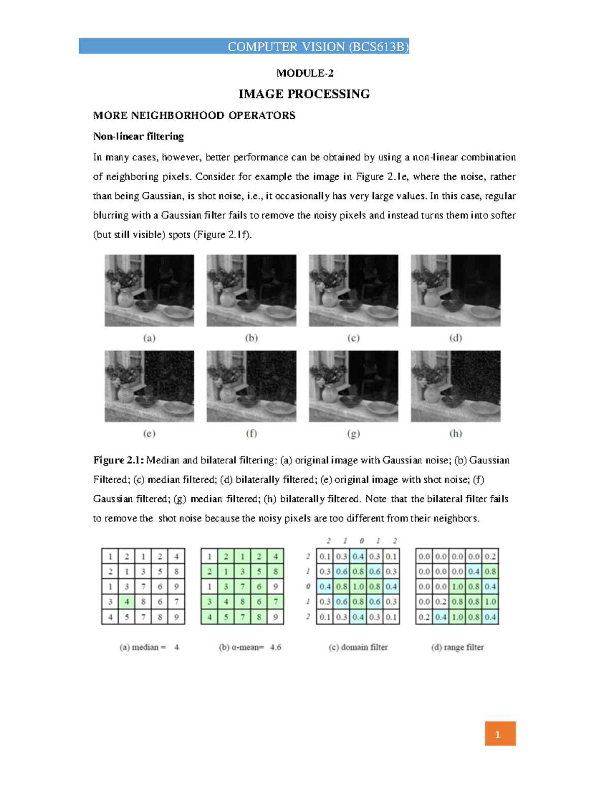 COMPUTER VISION (BCS613B) Module 2 Notes on Image Processing Techniques ...