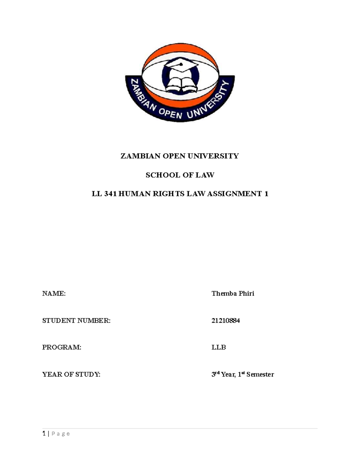 LL 341 Human Rights Law Assignment: Gender-Based Violence & Discrimination - Studocu