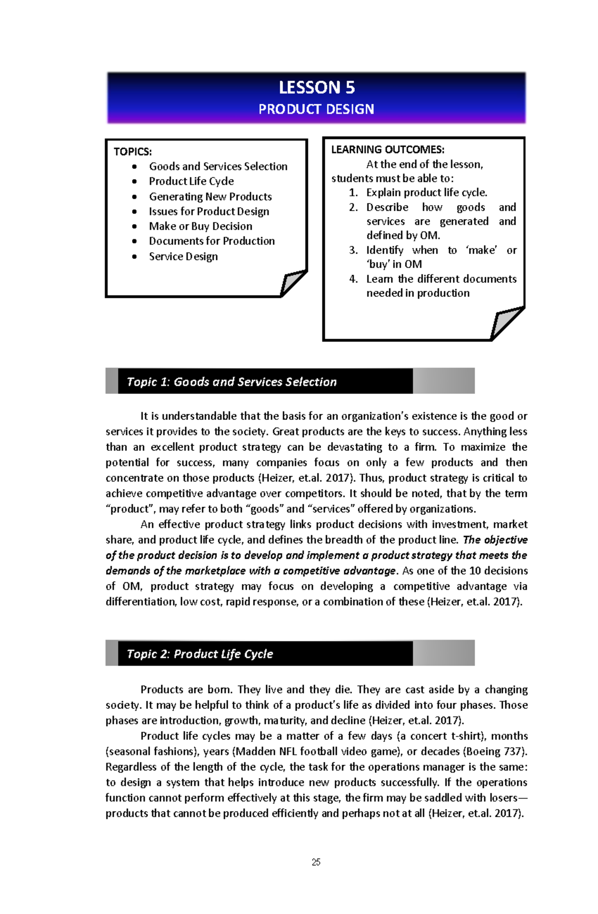 OM 101: Lesson 5 - Product Design and Life Cycle Insights - Studocu