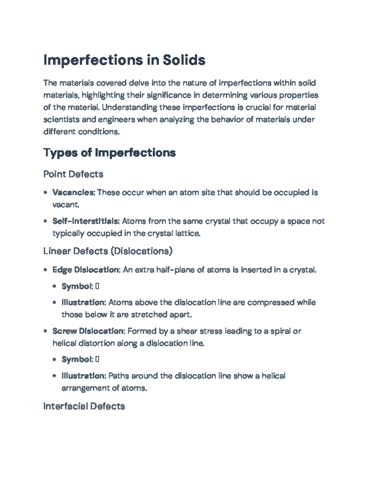 Understanding Imperfections in Solids: Types and Impacts on Strength ...