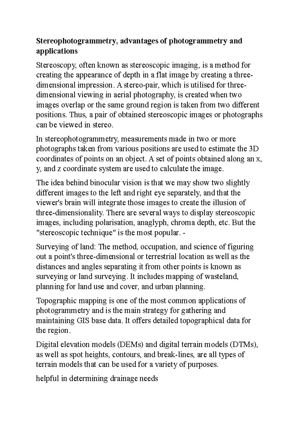 Stereophotogrammetry: Techniques, Applications & Advantages Overview ...