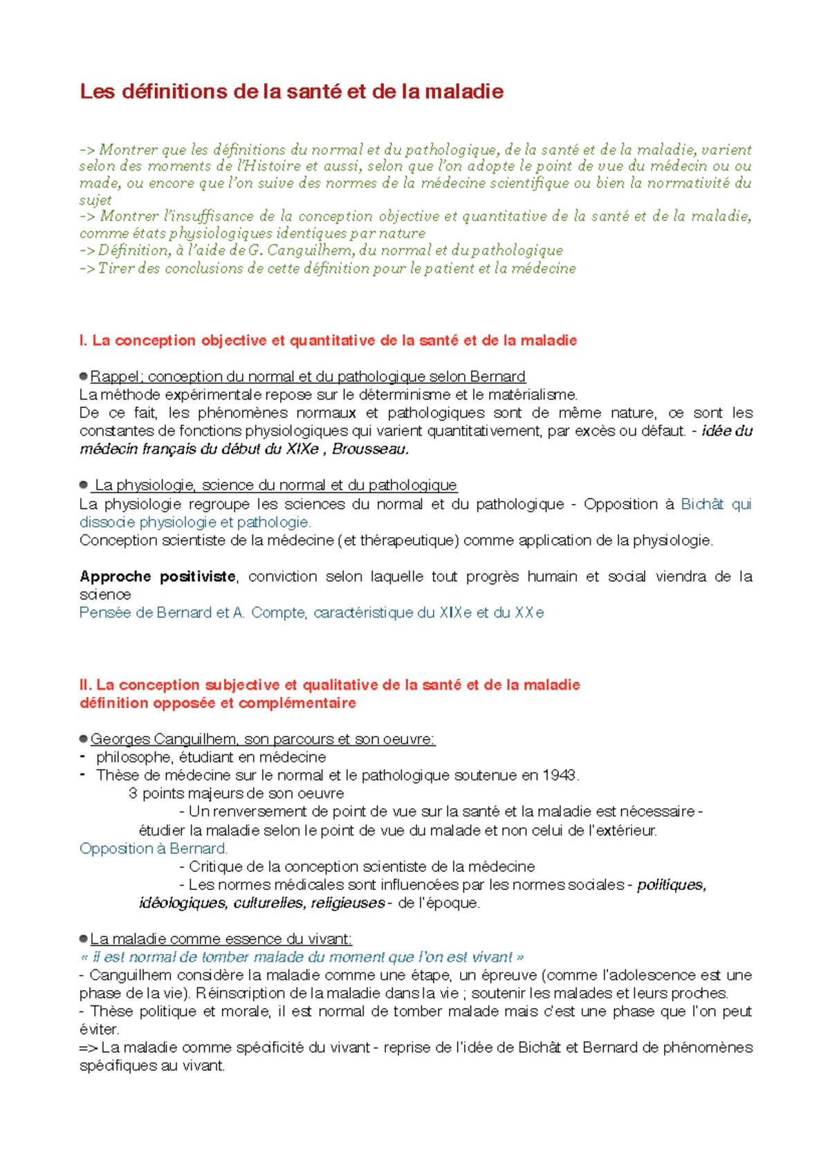 Les définitions de la santé et de la maladie - Les définitions de la ...