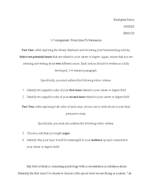 PSY491 3 3 Module Three Video Reflection - 3-3 Module Three Video ...