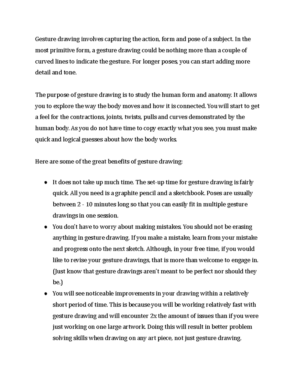 Draw 100 Notes - Gesture Drawing - Gesture drawing involves capturing ...