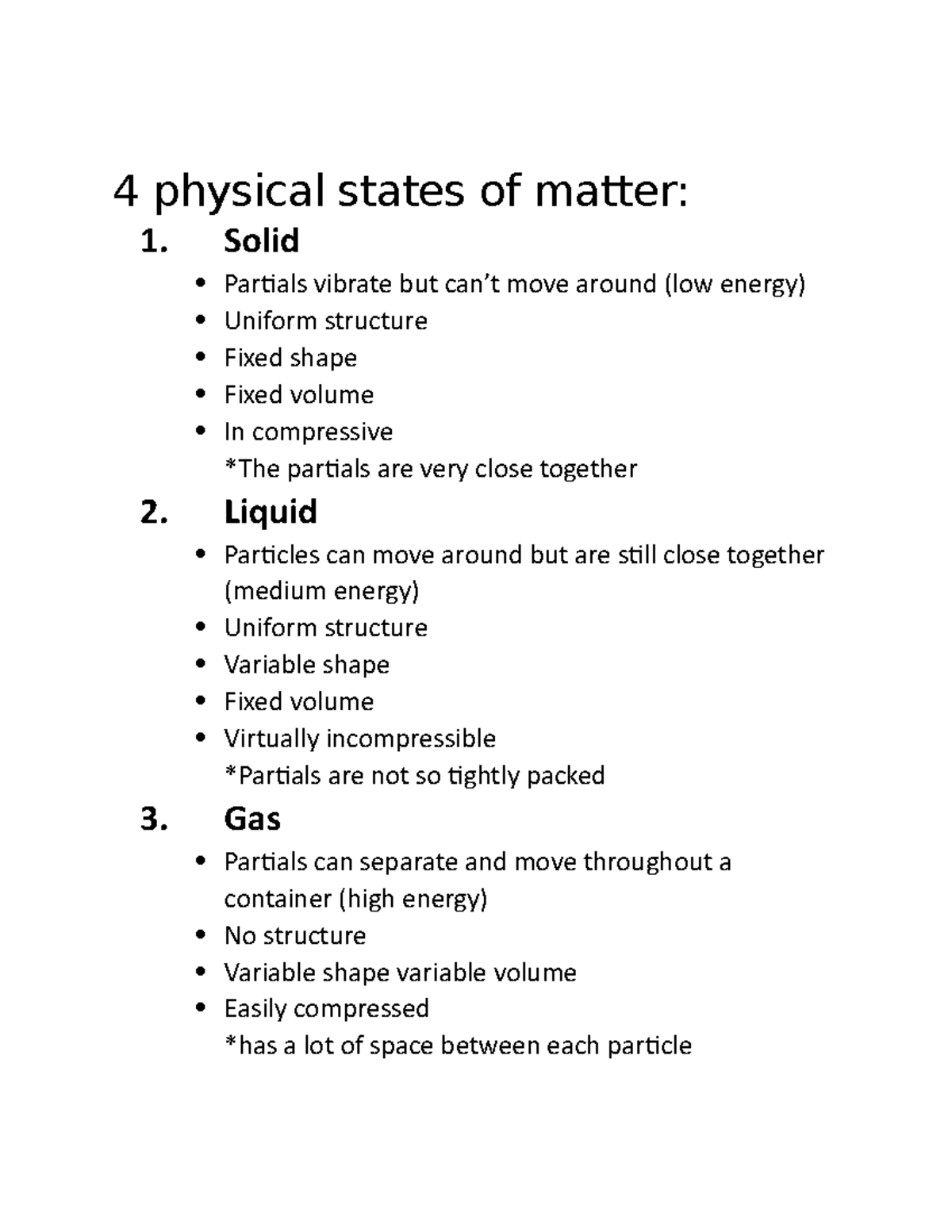 Chemistry Honors Notes: Unit 1 - Phase Changes and States of Matter ...