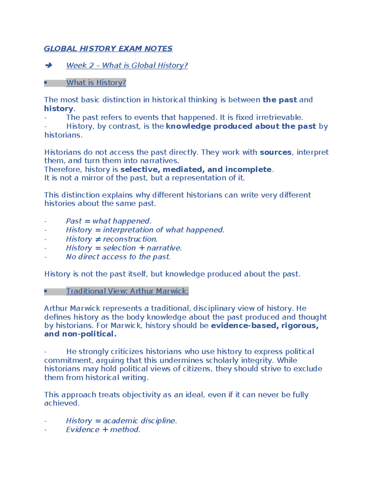 Global History EXAM Notes: Key Concepts and Interpretations - Studocu