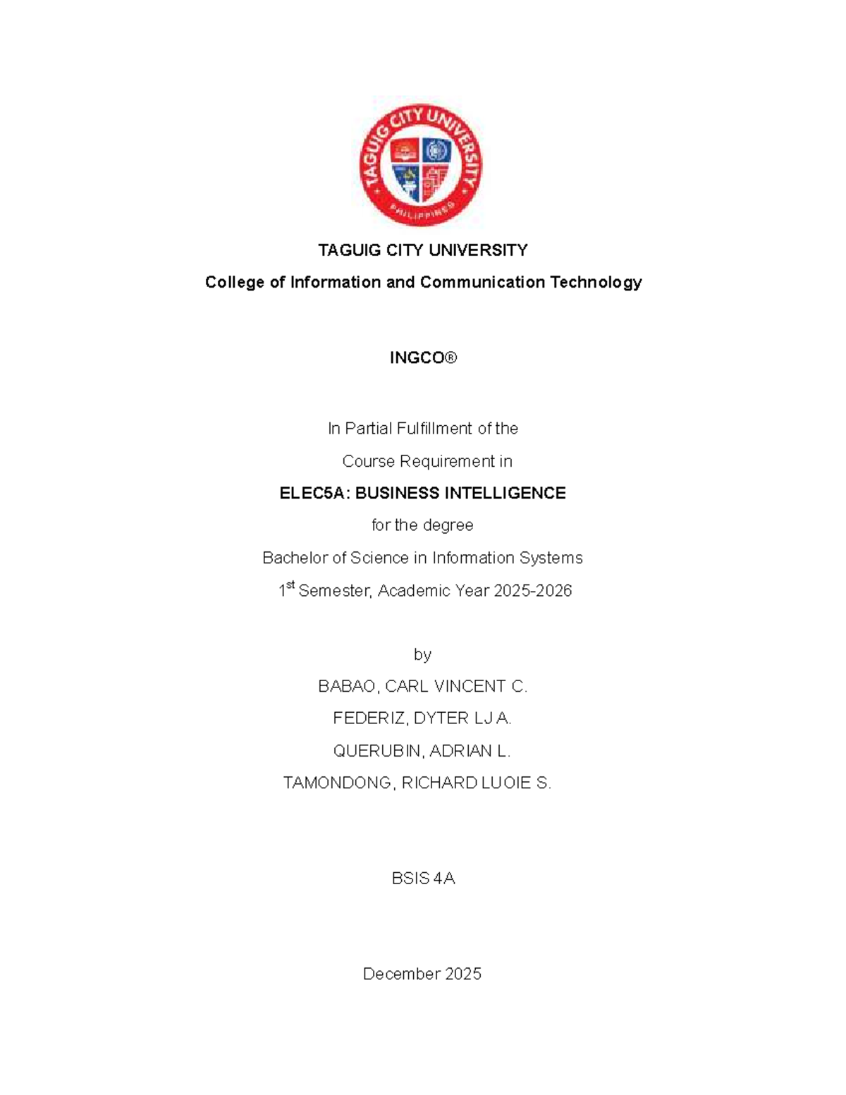 ELEC5A: Business Intelligence Final Project Report on Parsell Company ...
