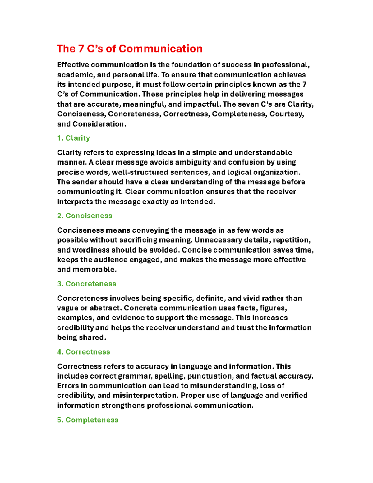 Unit-1 Language and Communication: The 7 Principles of Effective ...