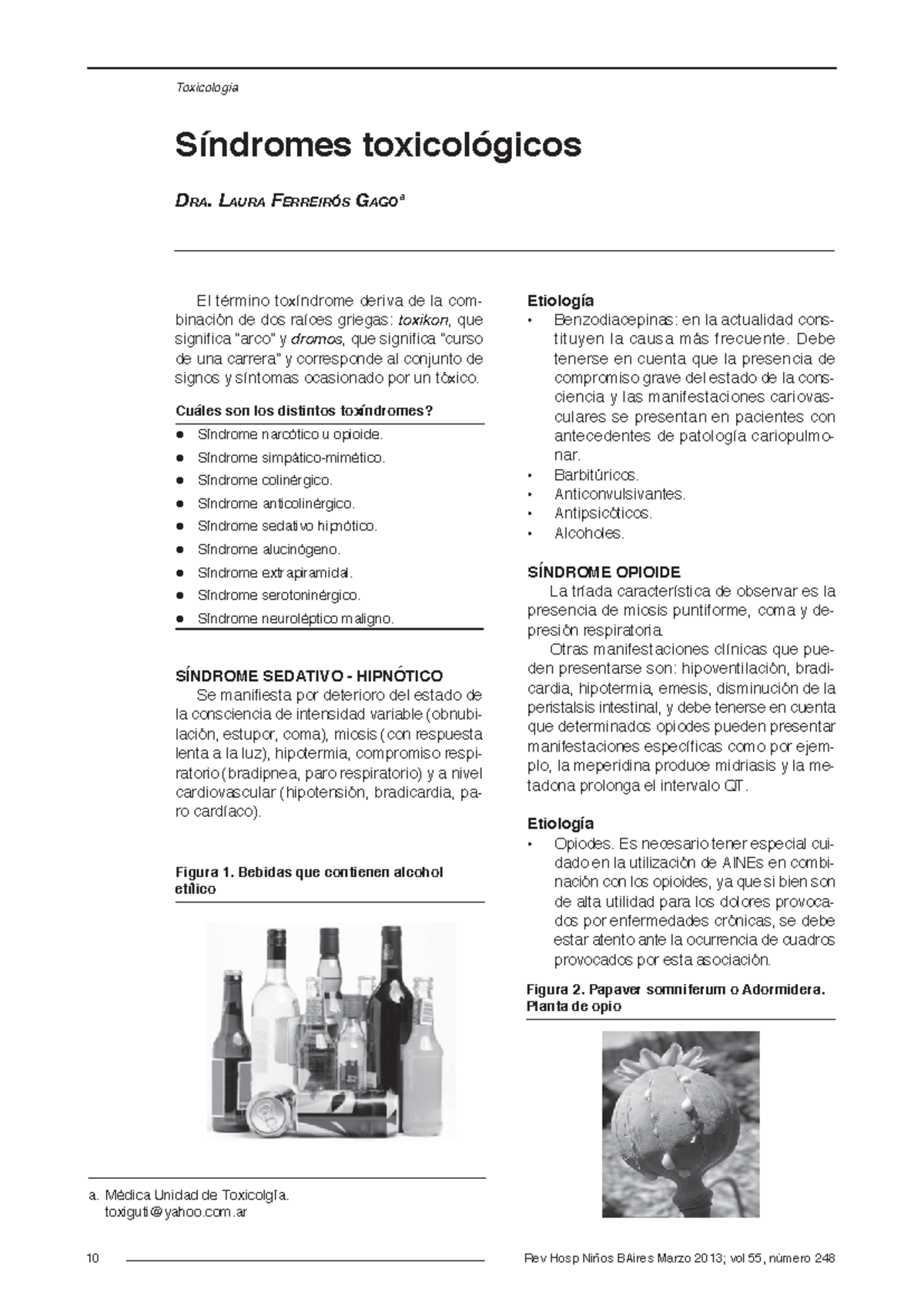 Síndromes Toxicológicos: Clasificación y Etiología detallada - Studocu